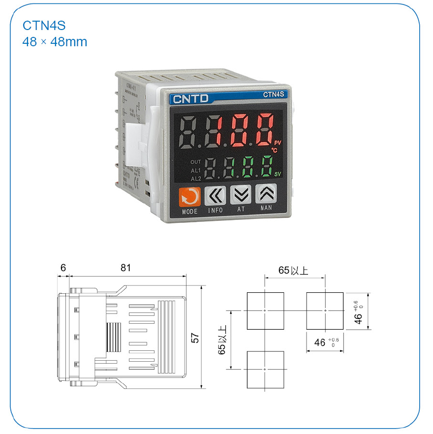ترموستات تابلویی CNTD سایز 48*48 مدل CTN4S